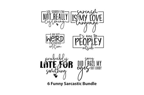 Premium Vector 6 Funny Sarcastic Bundle
