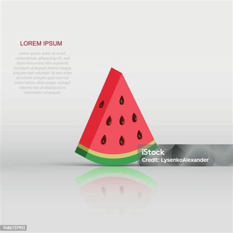 플랫 스타일의 벡터 수박 과일 아이콘입니다 잘 익은 베리 기호 그림 그림입니다 수박 사업 개념입니다 감귤류 과일에 대한 스톡