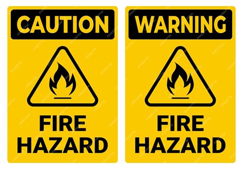 Premium Vector Fire Hazard Sign Collection Vector