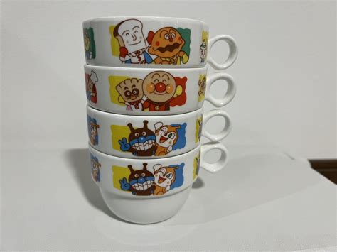 【目立った傷や汚れなし】アンパンマン スタッキングカップ スープカップ マグカップ 4個セット 日本製 電子レンジokの落札情報詳細