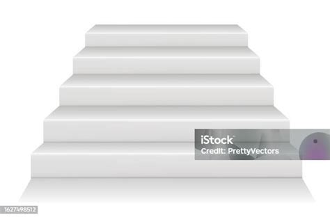 흰색 계단 계단 앞 연단은 흰색 배경에 분리되어 있습니다 벡터 그래픽 디자인 요소 그림 0명에 대한 스톡 벡터 아트 및 기타