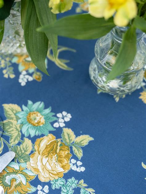 Russian Chintz Tablecloth Navy Shop Beautiful Designs By April Cornell