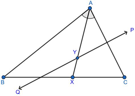given ax bisects angle bac and pq is perpendicular bisector