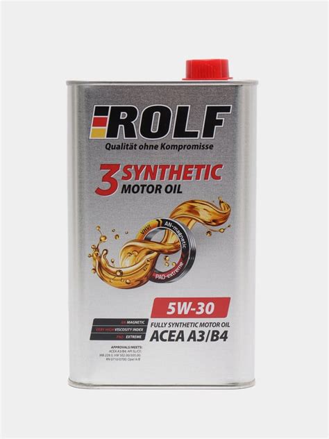 Моторное масло Rolf 3 Synthetic 5w 30 Acea A3 B4 синтетическое 1 л