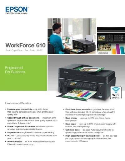 Epson Epson Workforce 610 All In One Printer Product Brochure