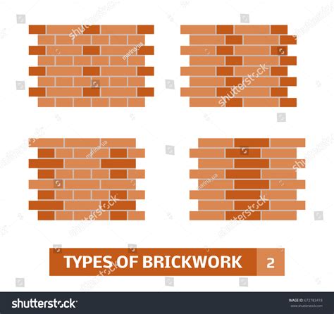 Types Brickwork Vector Set Brick Course Stock Vector 672783418