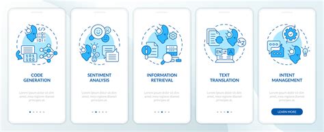 Data Application Management Onboarding Mobile App Screen Walkthrough 5 Steps Editable Graphic