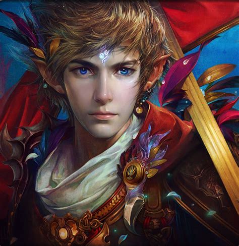 Blond Warrior Long Hair Male Blue Eyes Fantasy Beautiful Wallpaper