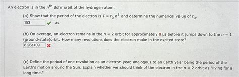Answered An Electron Is In The Nth Bohr Orbit Of Bartleby