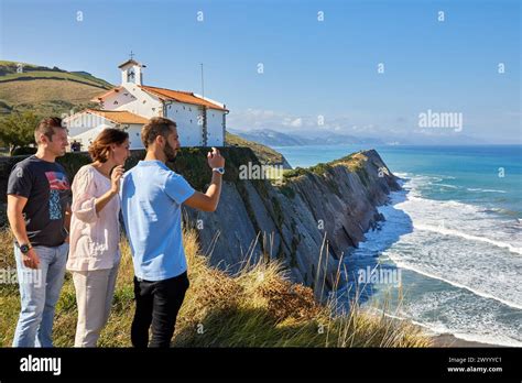 Guide With Tourists Tour Flysch Ermita De San Telmo Zumaia Basque