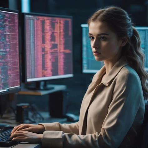 premium ai image programming background with person working with codes on computer