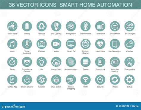 home automation smart home icon set vector illustration cartoondealer