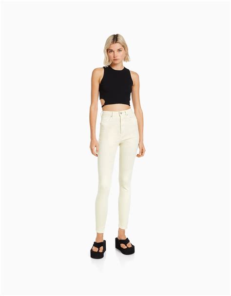 Super High Waist Skinny Jeans Bsk Teen Bershka
