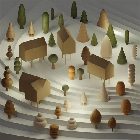 3d Model Physical Model Wooden Trees Toffu Co