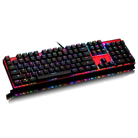 Ck104 Wired Mechnical Keyboard Rgb Black Color With Red Switch Laptops Computers