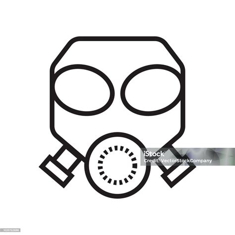 防毒面具圖示向量符號和符號隔離在白色背景 防毒面具標誌概念向量圖形及更多保安圖片 保安 保護 化學品 Istock
