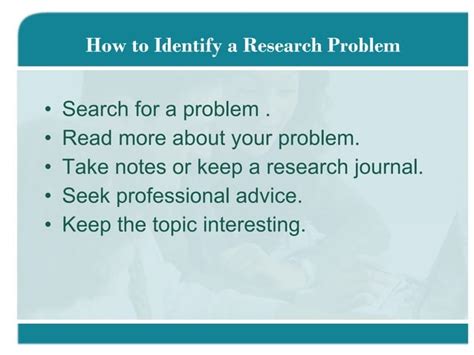 Identifying And Defining A Research Problem