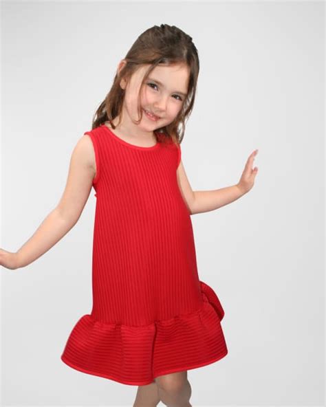 Helena Girls Striped Neoprene Dress Size 7 14 Neiman Marcus