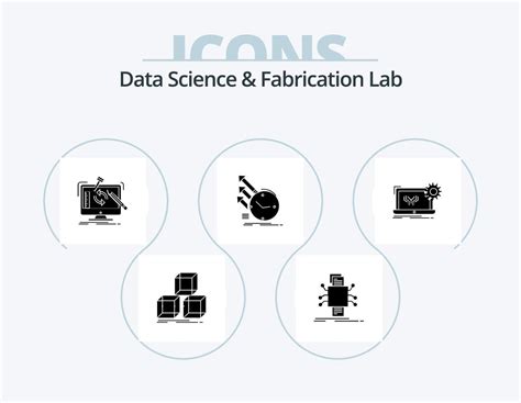 Data Science And Fabrication Lab Glyph Icon Pack 5 Icon Design