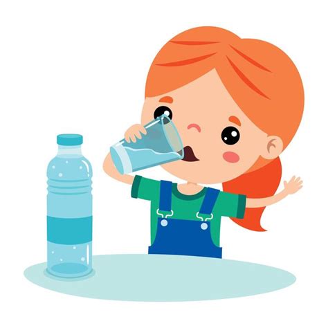 Niño Bebiendo Agua Vectores Iconos Gráficos Y Fondos Para Descargar