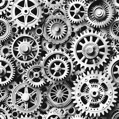 Vector Pattern Of Interlocking Gears And Cogs Premium Ai Generated Image
