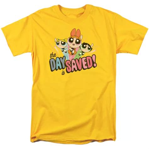 Powerpuff Girls The Day Is Saved Licensed Adult T Shirt £7472