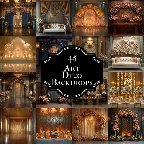 Art Deco Backdrops 45 Vintage Photoshop Master Overlays For Wedding