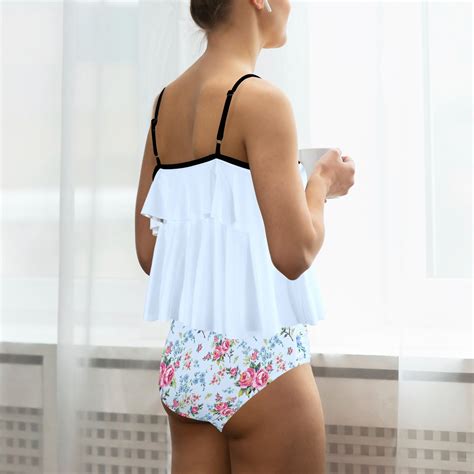 Bluedoba Personalized Custom Specialized Womens Double Layered Ruffled