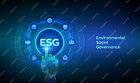 Concept De Gouvernance Sociale Environnementale Esg Sur écran Virtuel