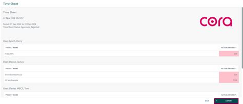 Time Sheet Report