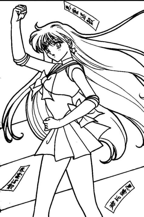 Coloriage Rei Hino De Sailor Moon Dessin Gratuit Imprimer