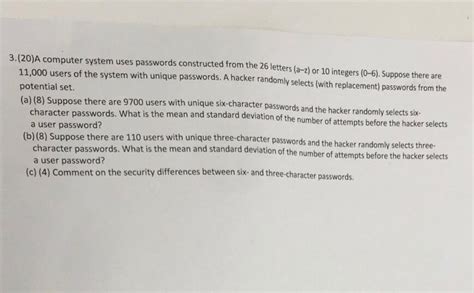 Solved 320a Computer System Uses Passwords Constructed