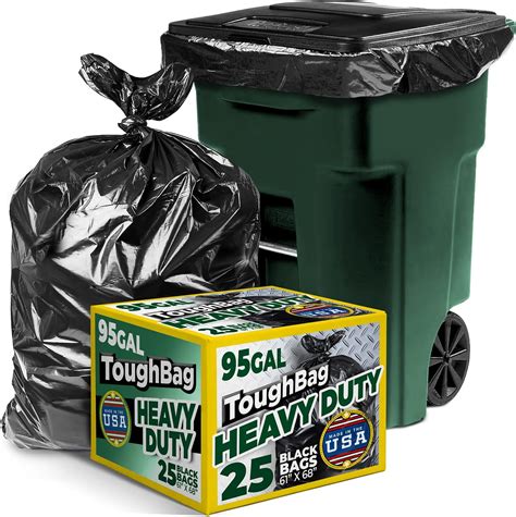 Toughbag 95 96 Gallon Trash Bags 25 Count Heavy Duty Trash Can Liners