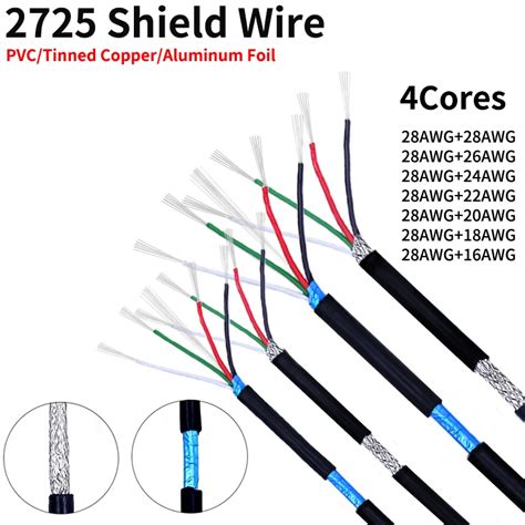 Алюминиевый экранированный провод 28AWG-16AWG, 2 м/10 м | AliExpress