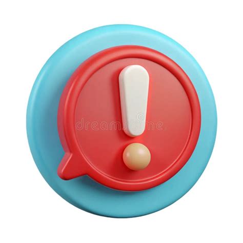 3d Attention Icon Caution Sign Error Risk Mark Alert Or Danger Exclamation Stock Illustration