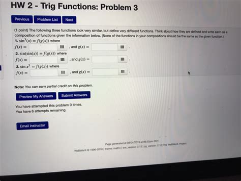 Solved HW 2 Trig Functions Problem 3 Previous Problem Chegg Com