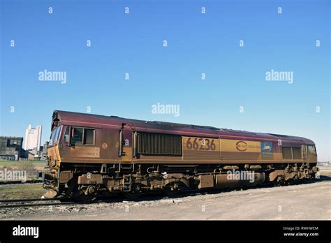 English Welsh And Scottish Railway Class 66 Engine On A Siding