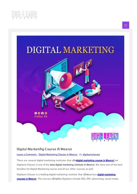 Ppt Digital Marketing Course In Meerut Powerpoint Presentation Free