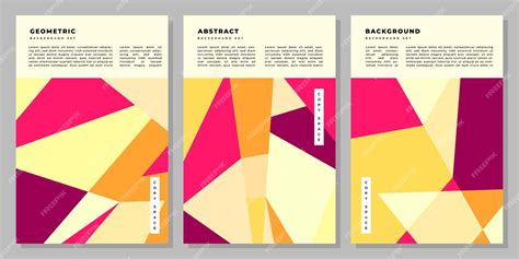 Premium Vector Colorful Abstract Geometric Vertical Background Template Copy Space Set For