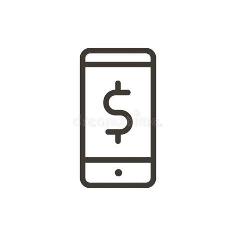 Vector Thin Line Icon Outline Graphic Illustration Of A Smartphone With