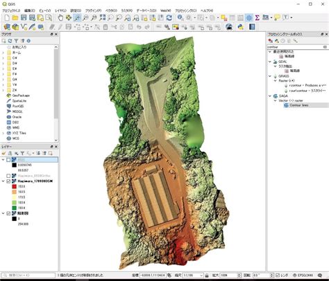 標高データ（dem）データの閲覧 Qgis Winz