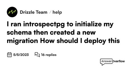 I Ran Introspectpg To Initialize My Schema Then Created A New
