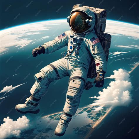 Premium AI Image | An astronaut floating in space with the planet earth in the background.