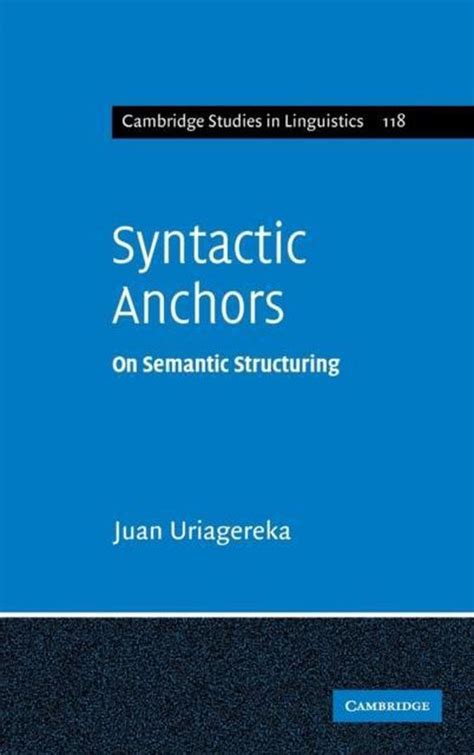 Syntactic Anchors 9780521865326 Juan Uriagereka Boeken Bol