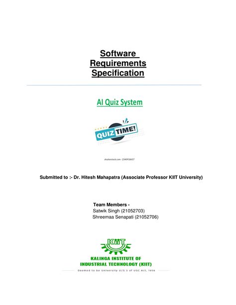 Pdf Software Requirements Specification Ai Quiz System