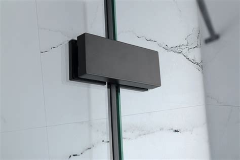 Frontline Aquaglass Onyx 8mm Black Framed Hinged Door With Inline Panel