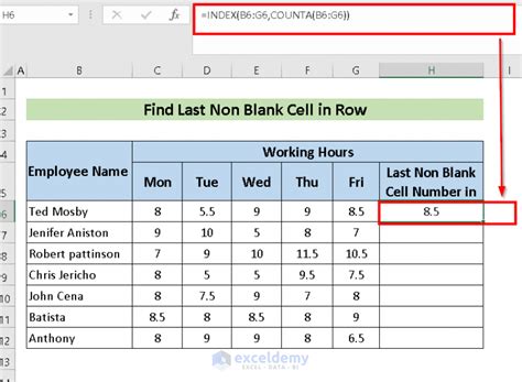 how to find last non blank cell in row in excel 5 methods exceldemy