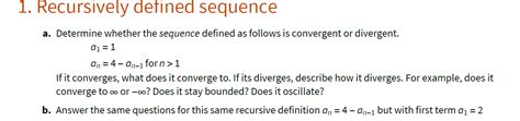 Solved 1 Recursively Defined Sequence A Determine Whether