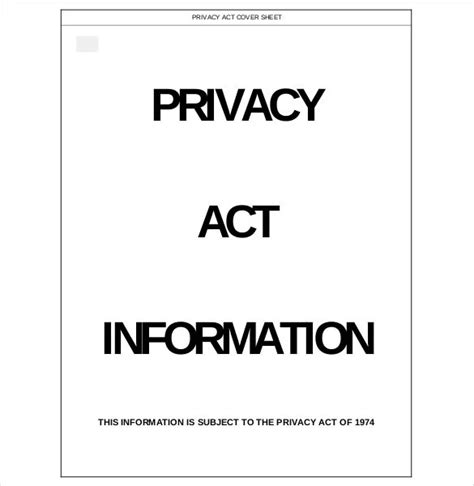 Printable Privacy Act Cover Sheet Printable Word Searches