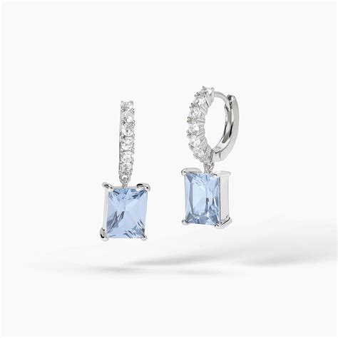 Orecchini In Argento Con Acquamarina Sintetica E Zirconi Mabina Gioielli